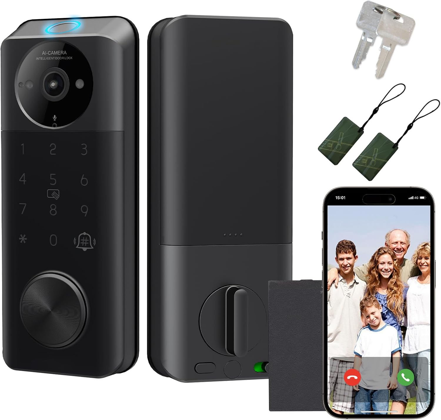 Camera video intercom deadbolt lock
